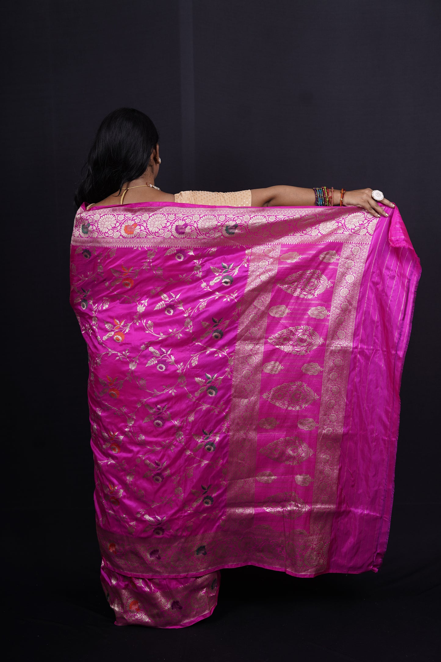Pure Banarasi Handloom Katan Jamdani Saree – Khizar Silk Estate